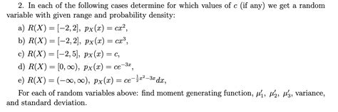 Solved In Each Of The Following Cases Determine For Which Chegg