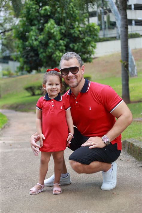 Pai E Filha Kit Pe As Camisa Vestido Polo Vermelho Paix O