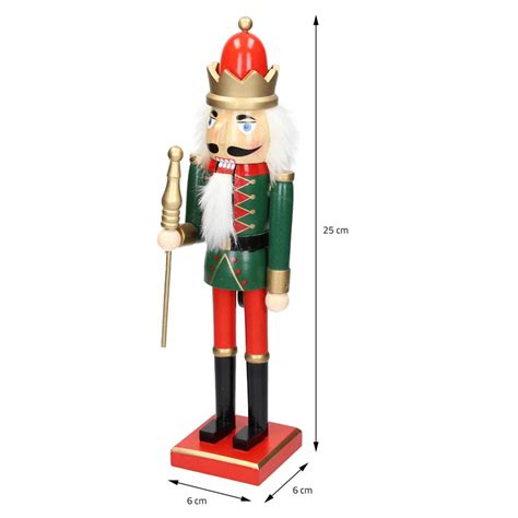 Notenkraker Beeldje Met Rode Kroon En Scepter Cm Gemaakt Van Hout