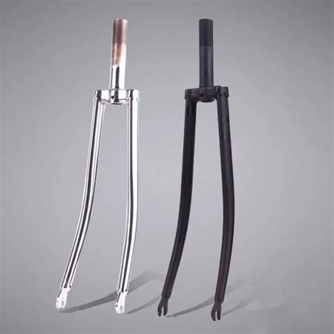 Threaded Front Fork 700c Electroplated Silver Grinding Black Chromium