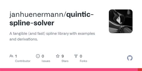 Github Janhuenermannquintic Spline Solver A Tangible And Fast