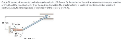 Solved Crank Oa ﻿rotates With A Counterclockwise Angular