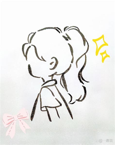 简笔画马尾女孩 简笔画马尾女孩卡通图片 画趣文库（我爱生活）