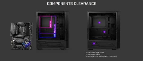 Msi Mag Forge R Mid Tower Gaming Pc Case Tempered Glass Panel Mm Radiator Support Mount