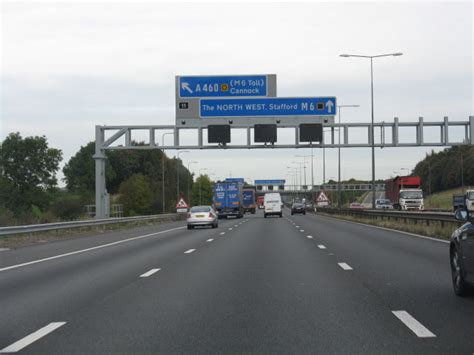 File M6 Motorway Approaching Junction 11 Slip Road Geograph