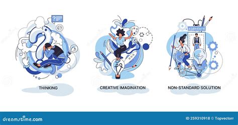 Creative Thinking People Different Mental Mindset Types Or Models Creative Imaginative Logical