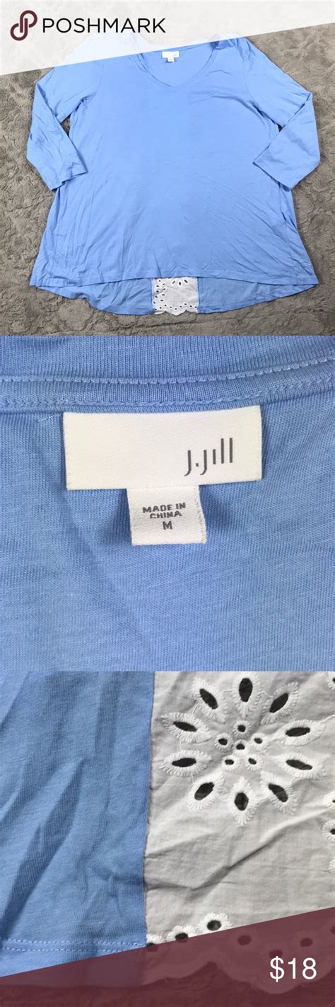 🌸4 For 20 J Jill Soft Sleep Shirt Lace Back Blue
