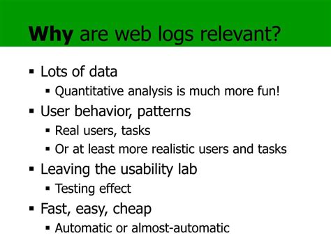 Ppt Analyzing Web Logs Powerpoint Presentation Free Download Id