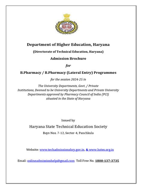 Bpharma Bpharmale Prospectus 2024 Pdf University And College Admission
