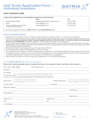 Fillable Online Jinjainteractive Co Unit Trusts Application Form