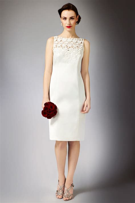 Lyst Coast Hartley Duchess Satin Lace Dress In White