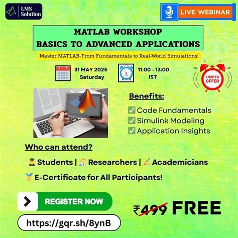 Matlab Workshop Basics To Advanced Applications Lms Solution