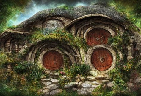 the hobbit home, digital art, high detail | Stable Diffusion