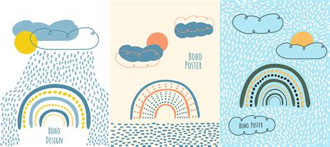 벡터 그림입니다 현대 미술 배경 컬렉션 다채로운 무지개 책 표지 페이지 템플릿 인쇄 카드 브로셔 잡지 포스터를 위한 손으로 그린 디자인 요소 아기 귀여운 그래픽 0명에 대한