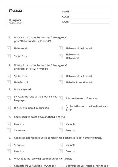 50 Data Visualization Worksheets For 11th Class On Quizizz Free