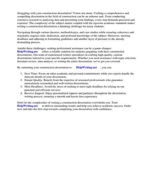 Construction Dissertation Sample Download Free Pdf Thesis Methodology