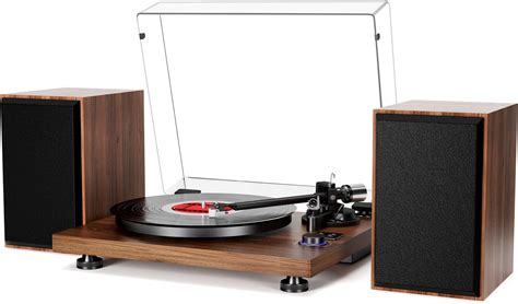 Bluetooth Record Player Wireless Turntable Hifi System Wooden Bluetooth