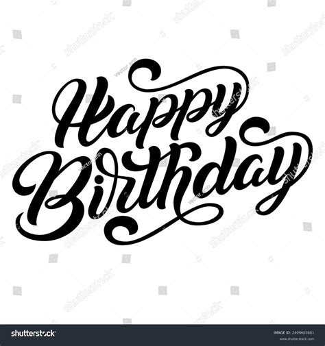 Happy Birthday Hand Drawn Typography Vector Stock Vector Royalty Free