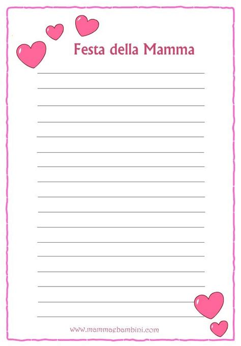 Carta Da Lettere Per Festa Della Mamma Mamma E Bambini