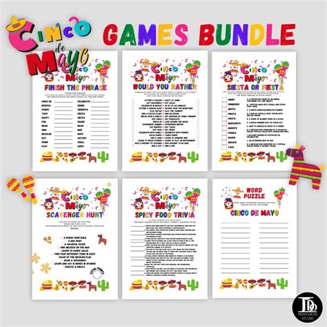Cinco De Mayo Games Bundle Mexican Party Games Scavenger Hunt Fiesta