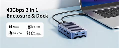 Acasis Thunderbolt4 Enclosure Docking Station M2 Nvme Ssd Hard Disk