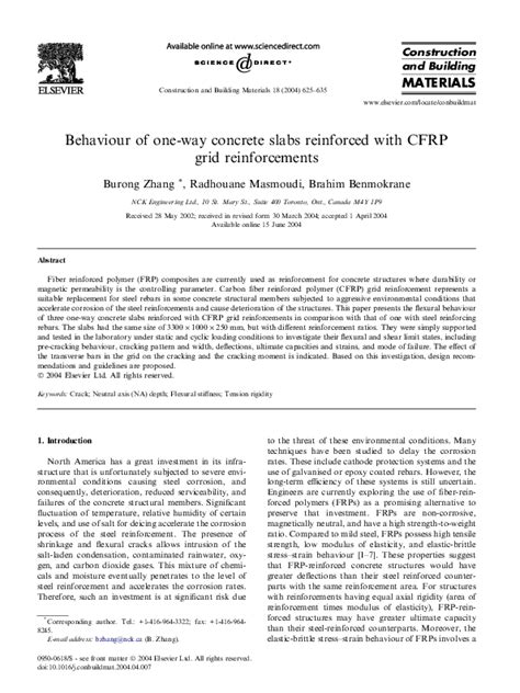 Pdf Behaviour Of One Way Concrete Slabs Reinforced With Cfrp Grid