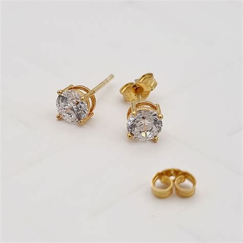 18k Pure Gold Stone Earring Set Tala Gold Collection Reviews On