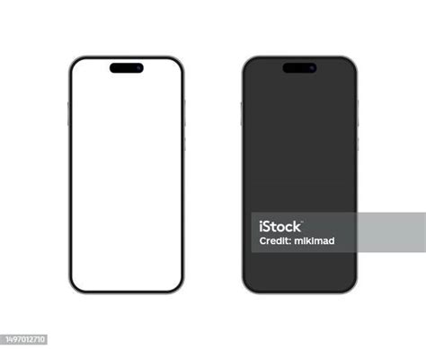 Smartphone Realistis Dengan Layar Kosong Mockup Telepon Template Ponsel