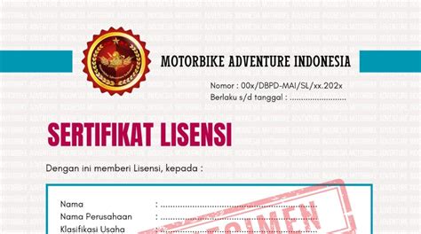Sertifikat Lisensi