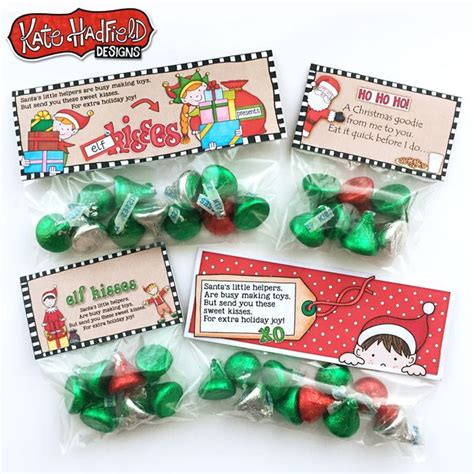 Cute Elf Kisses Treat Bag Topper Printable Artofit