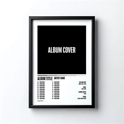 Custom Album Tracklist Poster Personalised Music Wall Art Etsy