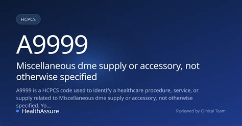 Hcpcs Code A9999 Healthassure