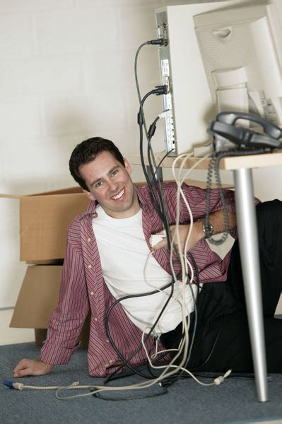 Man With Computer Wires Free Photo Download Freeimages