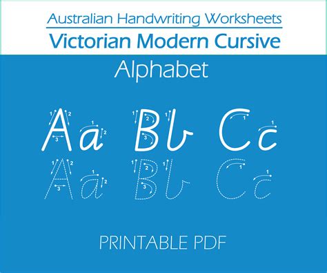 Australian Handwriting Worksheets Victorian Modern Cursive