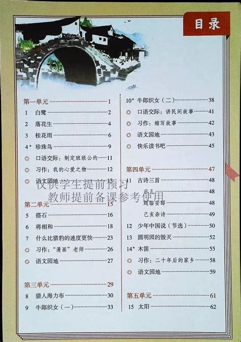 2019秋季部编版五年级语文上册教材课文目录 南京学而思1对1