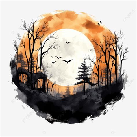 할로윈 보름달 그림 할로윈 배경 달 Png 일러스트 및 이미지 에 대한 무료 다운로드 Pngtree