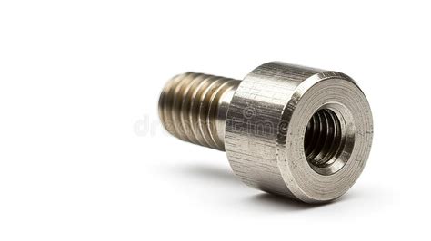 Close Up Of Metal Fastener With Threaded Insert For Machining Stock