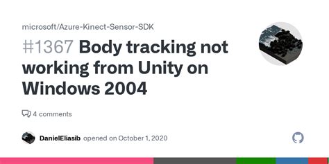 Body Tracking Not Working From Unity On Windows 2004 · Issue 1367