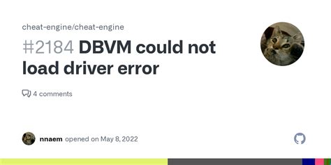 DBVM Could Not Load Driver Error Issue Cheat Engine Cheat Engine GitHub