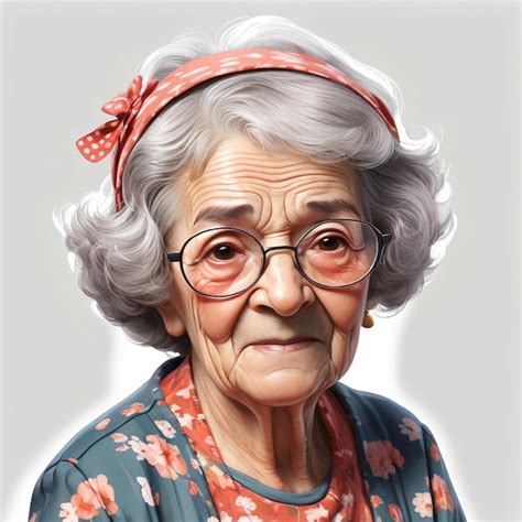 An Old Woman With A Scarf That Says Quot Old Lady Quot Premium Ai