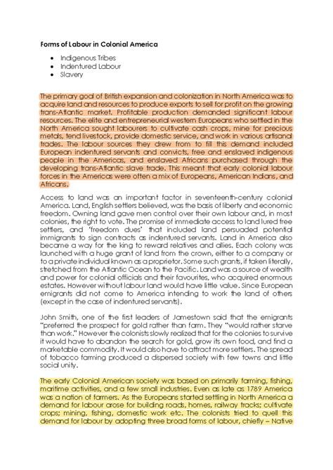 Forms Of Labour Indigenous Tribes Indentured Labour Slavery Forms