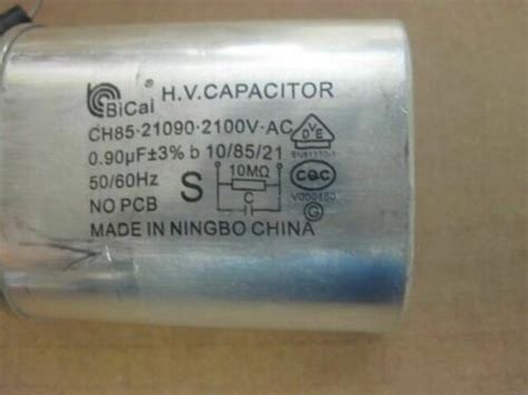 ch8521090 BiCai HV Capacitor CH85-21090 - 2100V-AC 0.90uF,used te ...