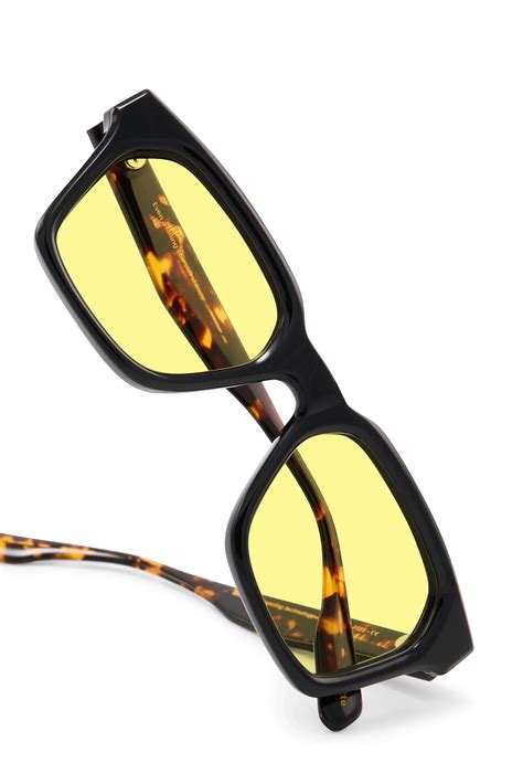 Peruzzi Black Molecular Recycled Acetate Black Rectangular Sunglasses Polette Polette Europe