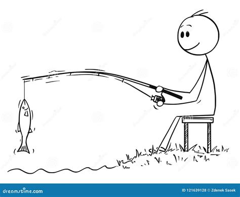 Fisherman Cartoon Drawing