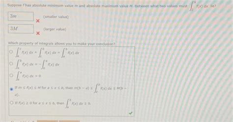 solved suppose fhas absolute minimum value m and absolute