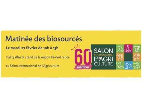 EVENEMENT Matinée des biosourcés au Salon de l Agriculture