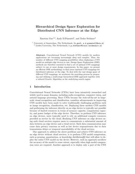 pdf hierarchical design space exploration for distributed cnn