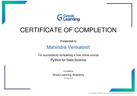 Python Datascience Certificateofcompletion Continuouslearning