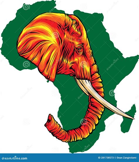 Vector Colored Illustration Of An African Elephant Head Stock Vector Illustration Of Majestic
