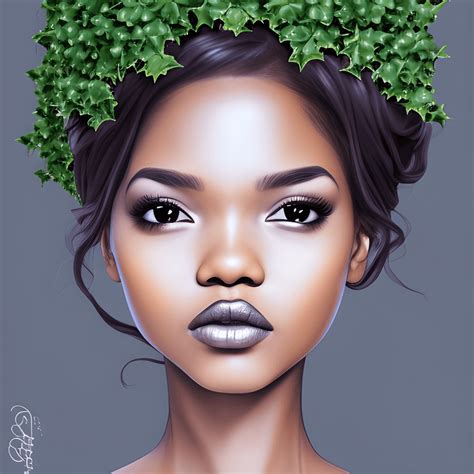 Realistic Black Woman Wearing Silver Crown · Creative Fabrica